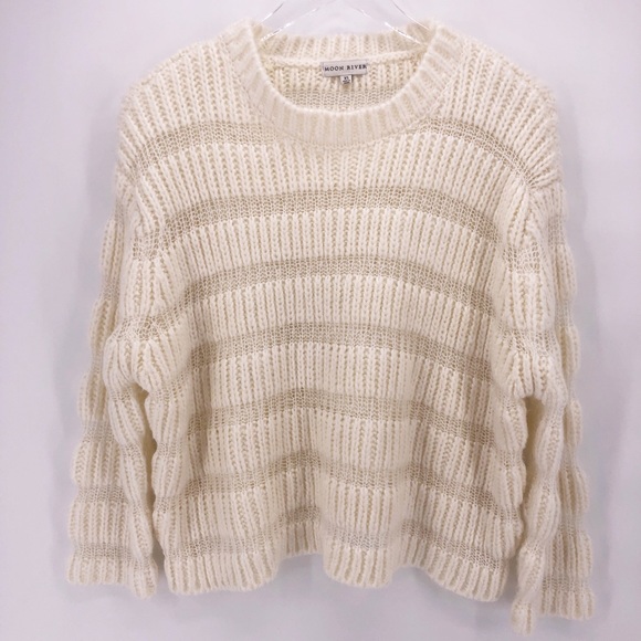 Moon River | Sweaters | Moon River Variation Textured Ivory Sweater Xs ...